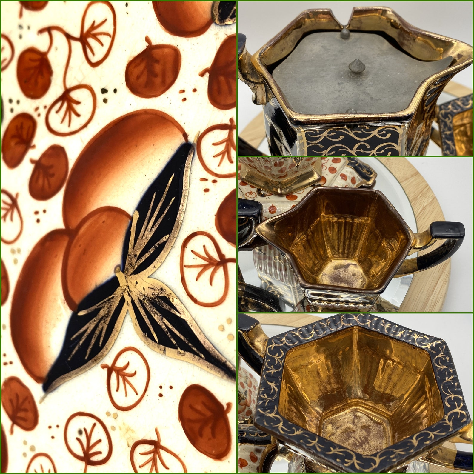 Antique Victorian Jackfield Handpainted Pottery Coffee Set C.1880 ...