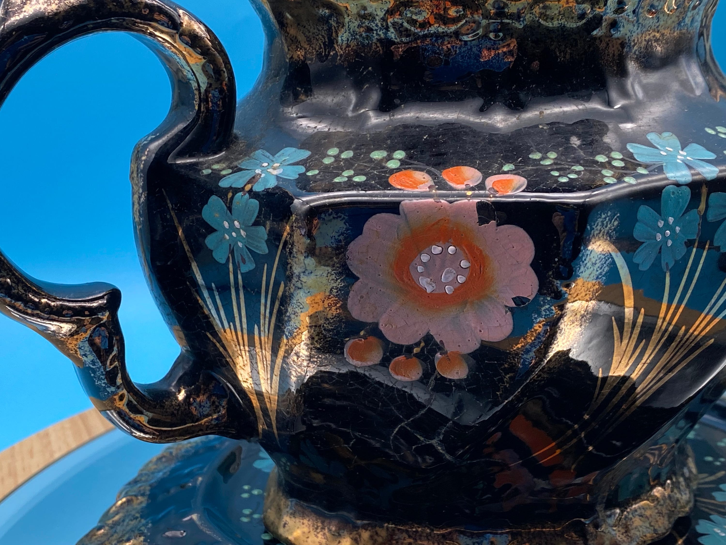 Antique Victorian Jackfield Teapot With Stand Earthenware - Etsy UK