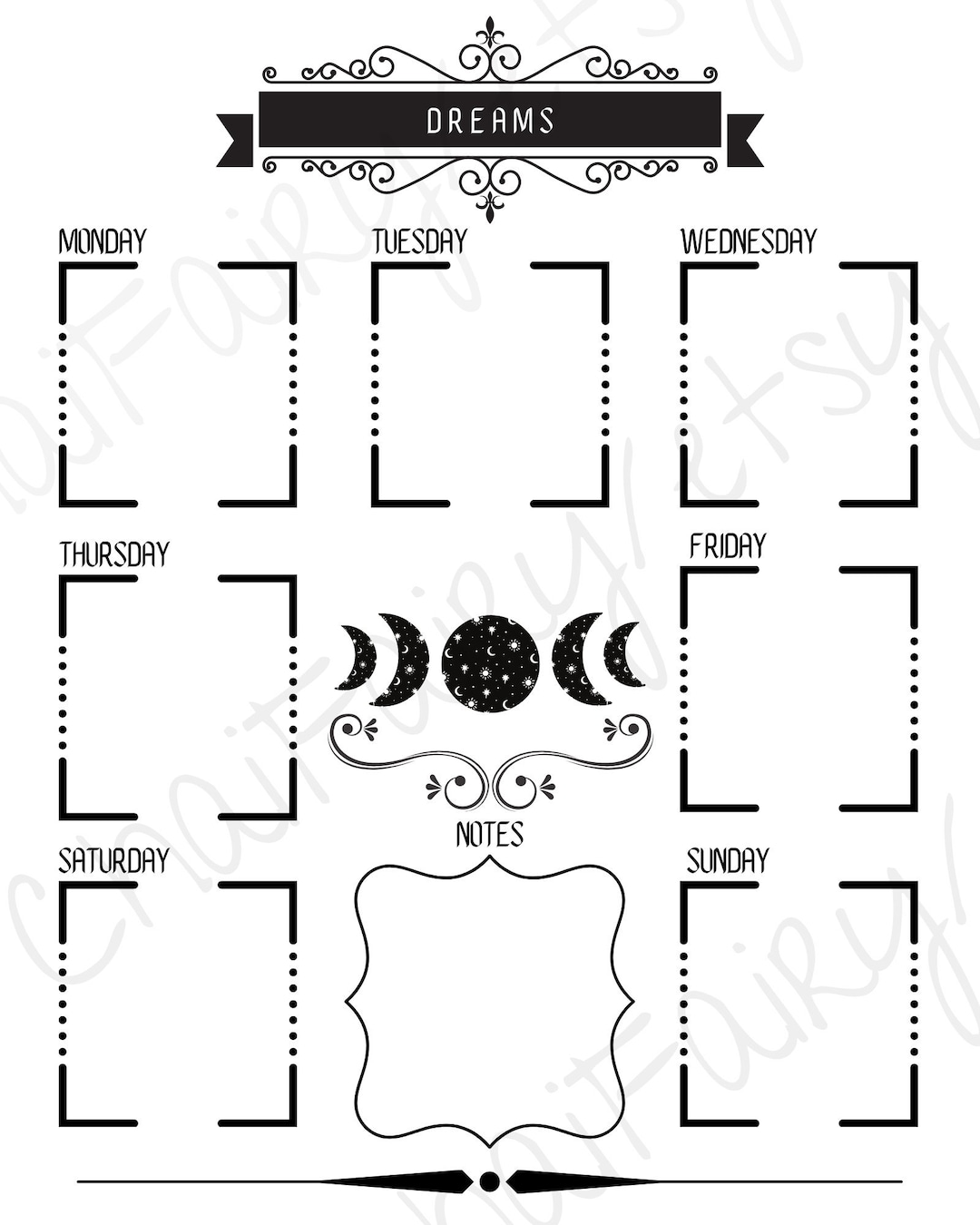 Dream Tracker, Printable Page for Journal - Etsy