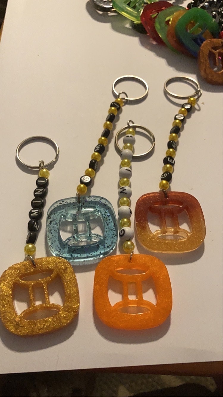 Zodiac Keychain-gemini - Etsy