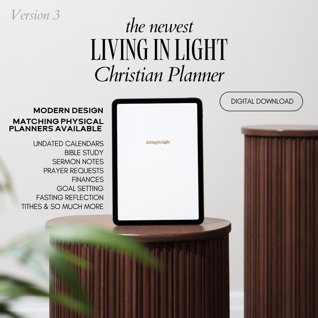 NEW V3 Reusable Undated Digital Christian Planner Wbible Study Sermon ...