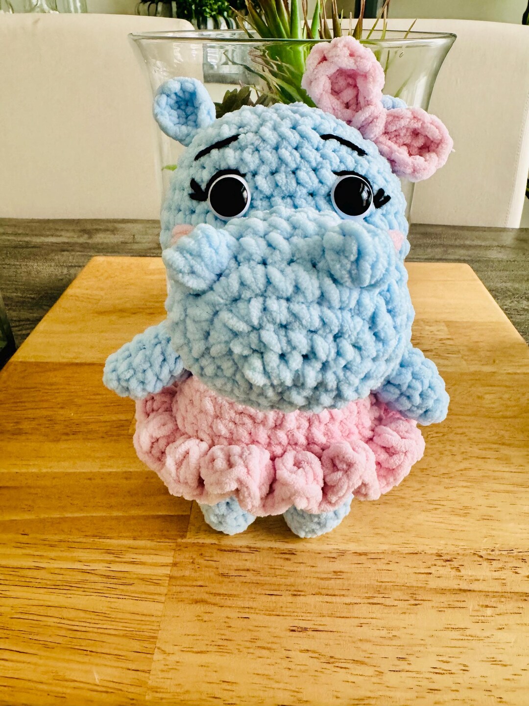 Bella Hipopotama Azul,pretty Hippo,stuffed Hippo,amigurumi Hipopotama ...