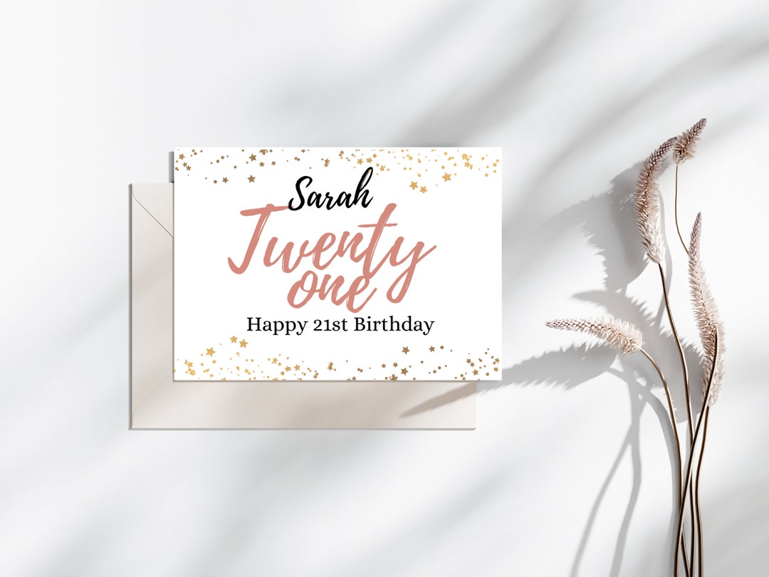 Happy 21st Birthday Gold Theme Any Name Custom Birthday - Etsy
