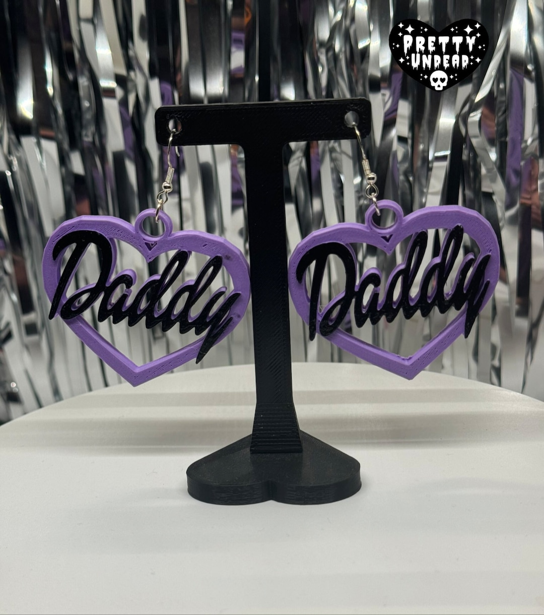 Daddy 3D Printed Earrings- Daddy Earrings, Statement Earrings, E-girl ...