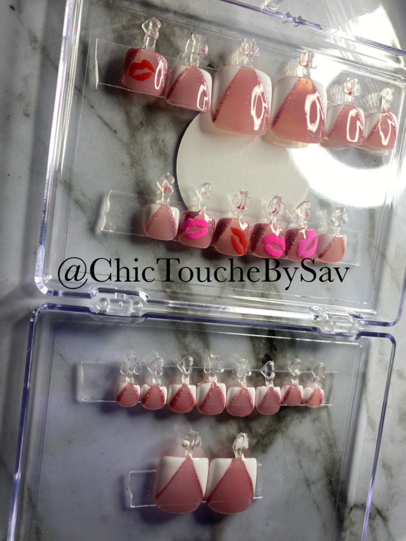 First Love Toe Set Matching Press on Toe Set 22pc Toe Set - Etsy