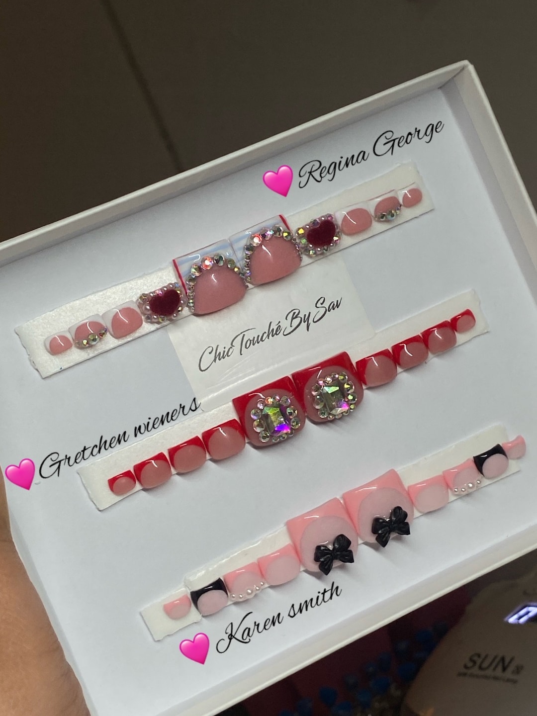 The Mean Girl Trio Acrylic Toe Sets| 3 Acrylic Press on Luxury Toe Sets ...