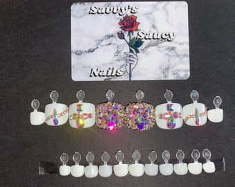 Blinged Out Nails - Etsy