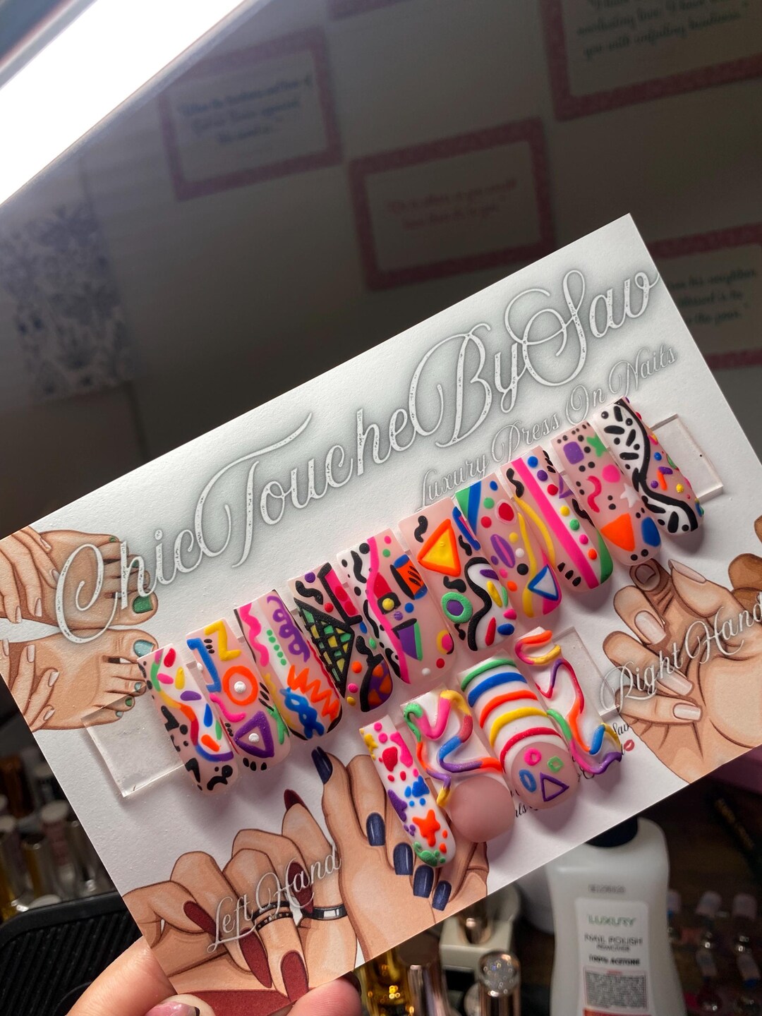 Roller Rink| 10pc Luxury Custom 80s Themed Press on Nails| Disco Nails ...