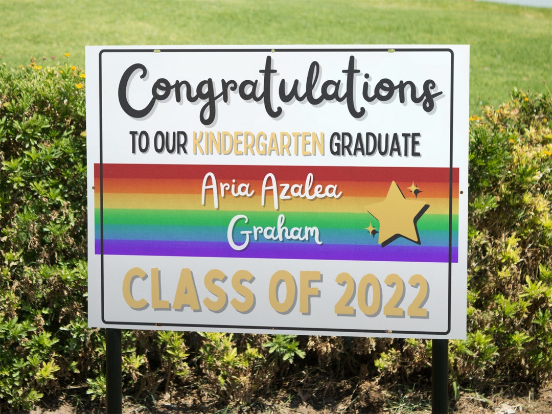 Kindergarten Graduation / Custom Graduation Yard Sign / Graduation Lawn ...