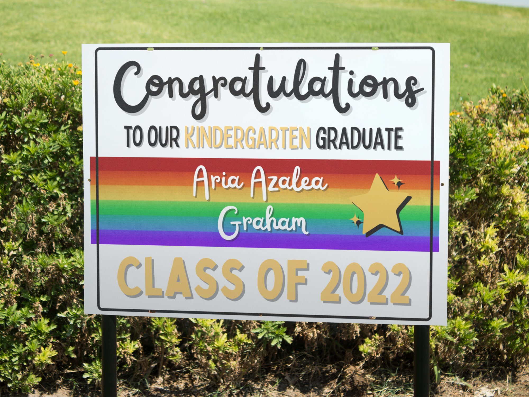Kindergarten Graduation / Custom Graduation Yard Sign / Graduation Lawn ...