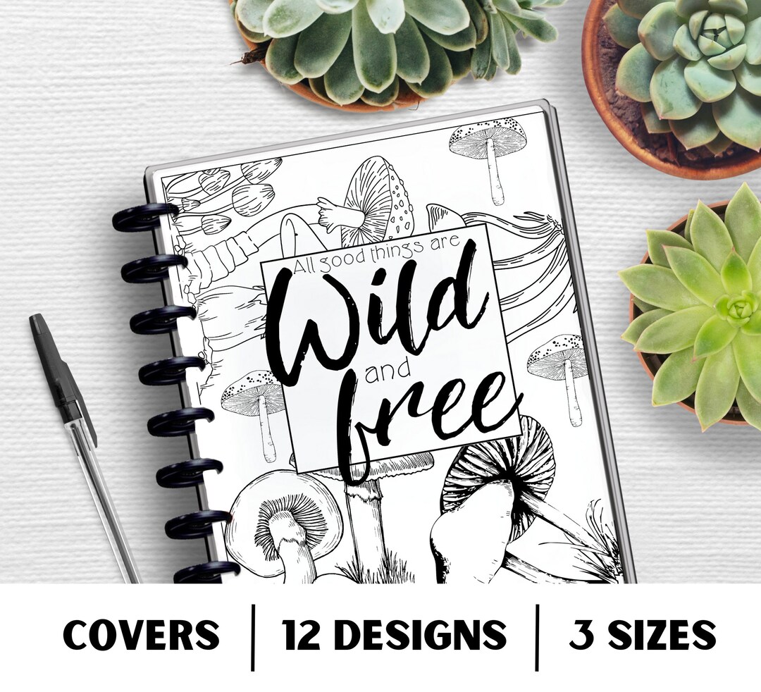 Mushroom Happy Planner Covers, Discbound Covers, Homeschool Planner ...