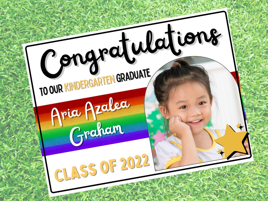 Kindergarten Graduation / Custom Graduation Yard Sign / Graduation Lawn ...