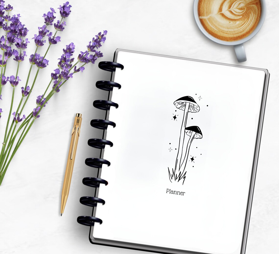 Mushroom Happy Planner Covers, Discbound Covers, Homeschool Planner ...