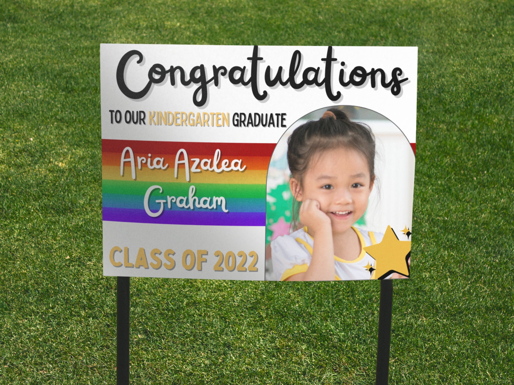 Kindergarten Graduation / Custom Graduation Yard Sign / Graduation Lawn ...