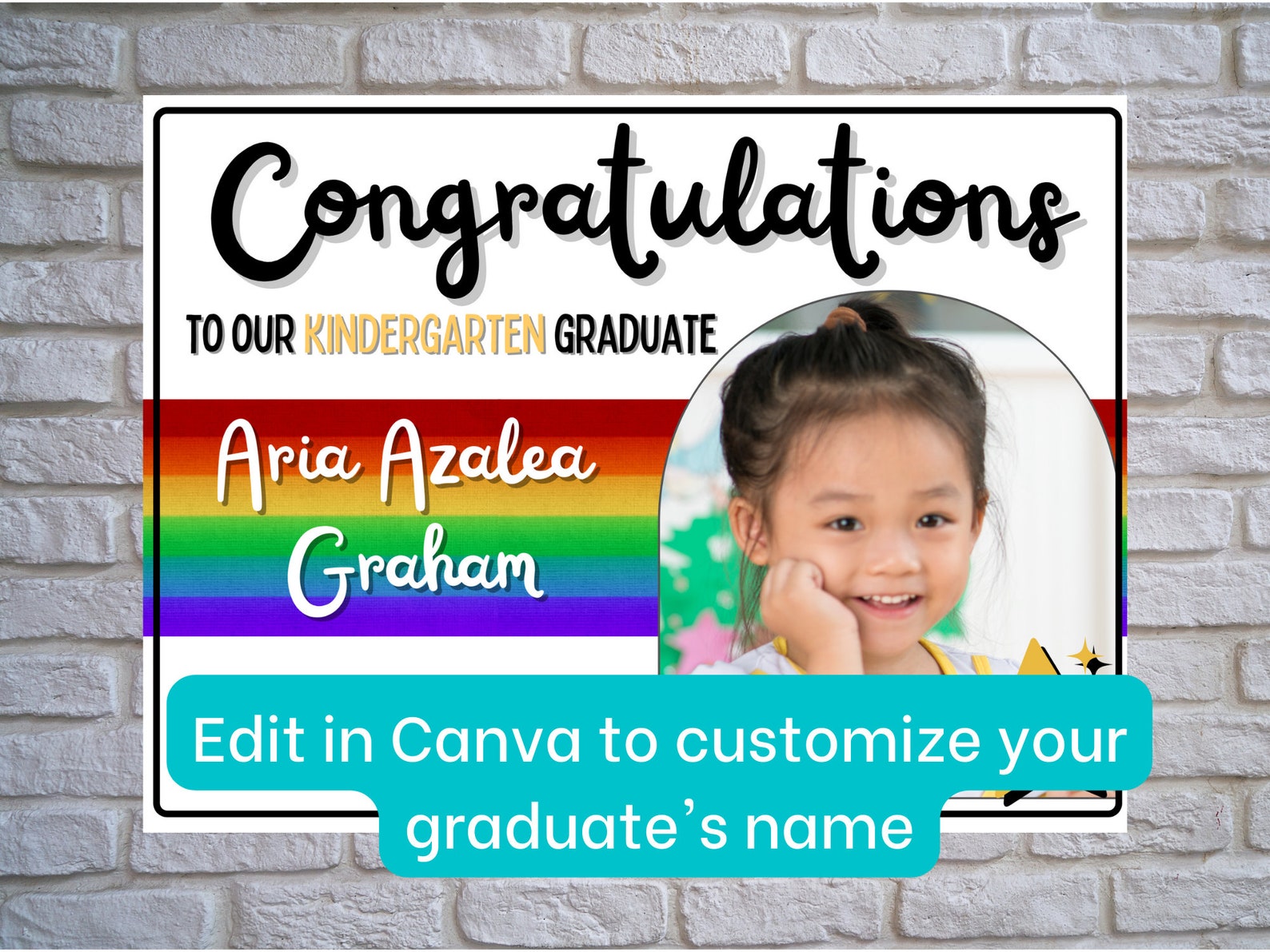 Kindergarten Graduation / Custom Graduation Yard Sign / Graduation Lawn ...