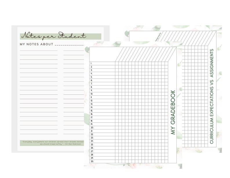 Lesson Planning Sheets/teacher Organization Tools/ Academic Planner - Etsy
