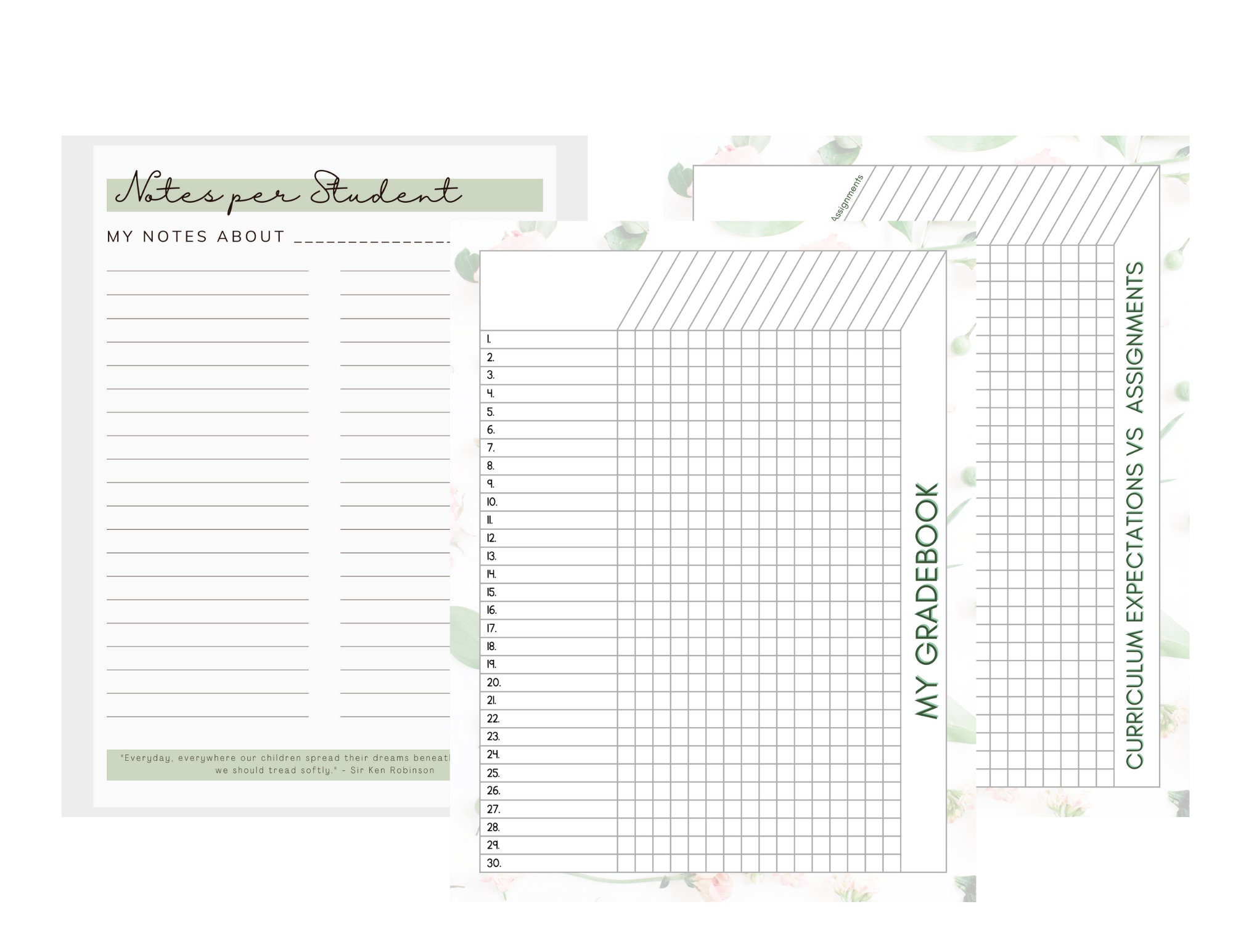 Lesson Planning Sheets/teacher Organization Tools/ Academic Planner - Etsy