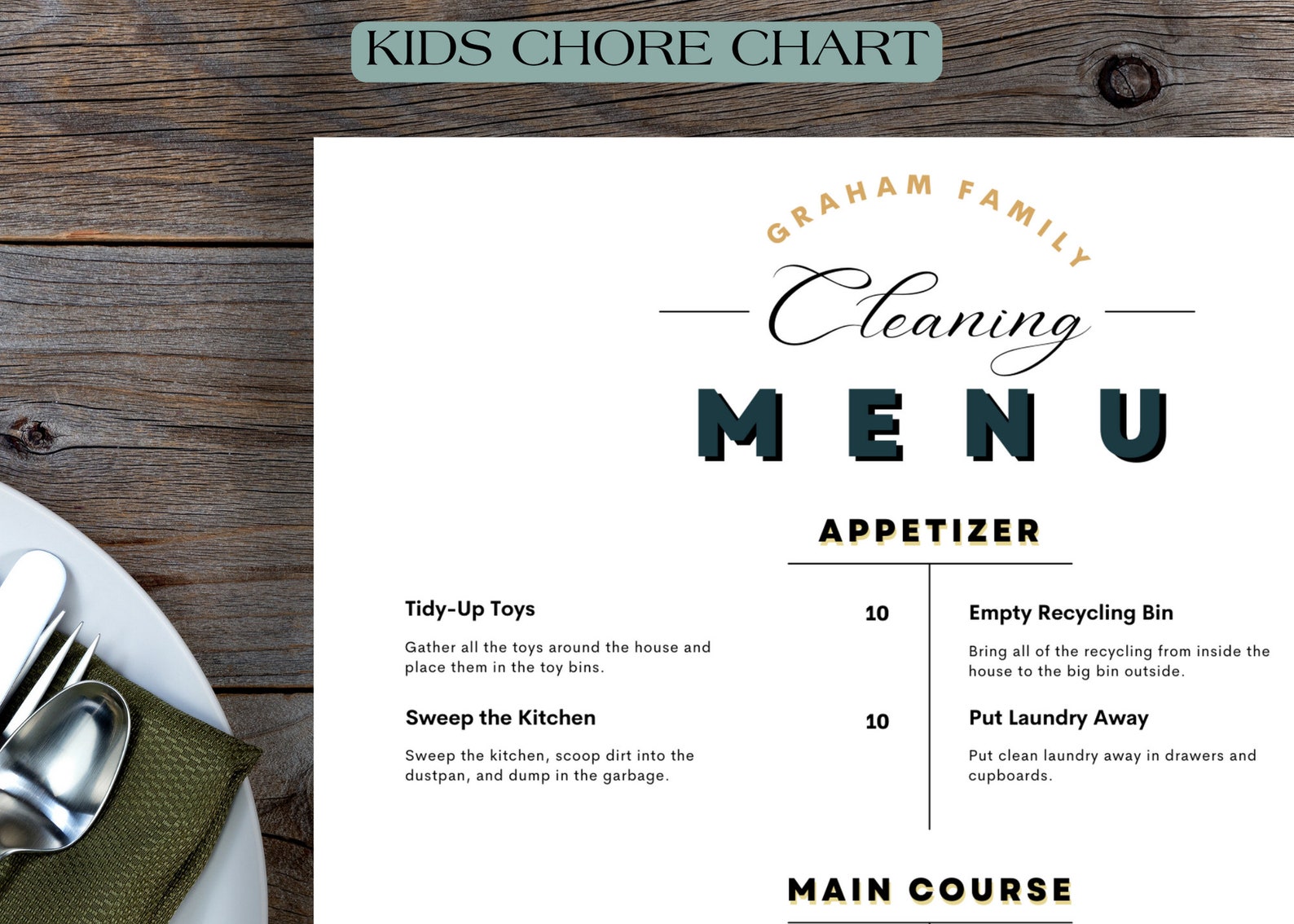 Kids Chore Chart/ Cleaning Checklist/ Weekly Cleaning Schedule - Etsy