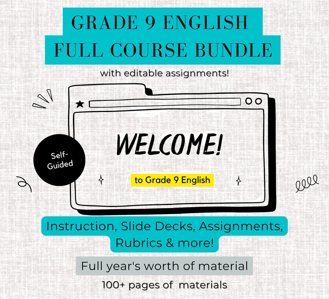 Grade 9 English Curriculum/ Lesson Plan Printable / Homeschool ...