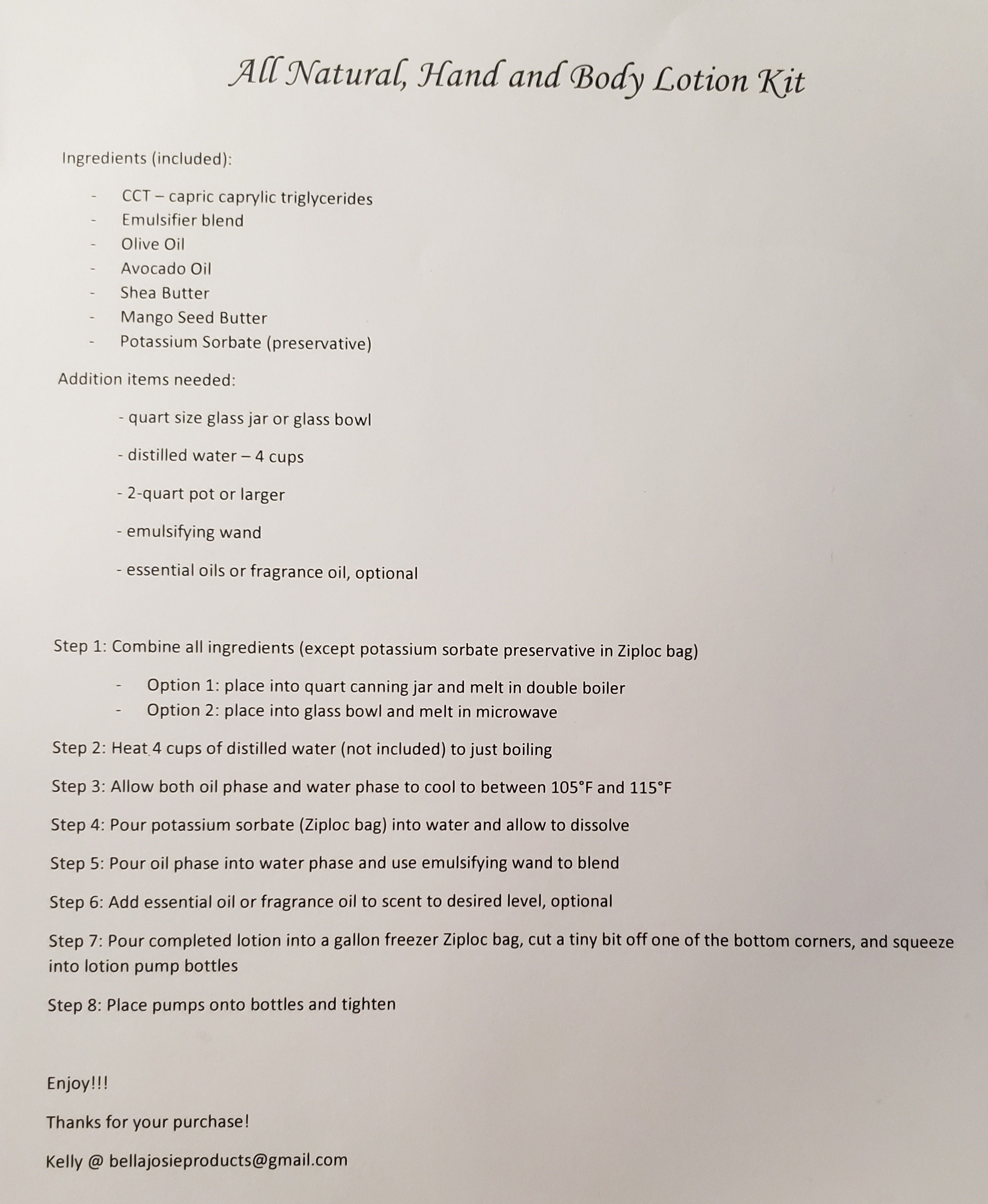 DIY Lotion Making Kit - All Natural - Etsy