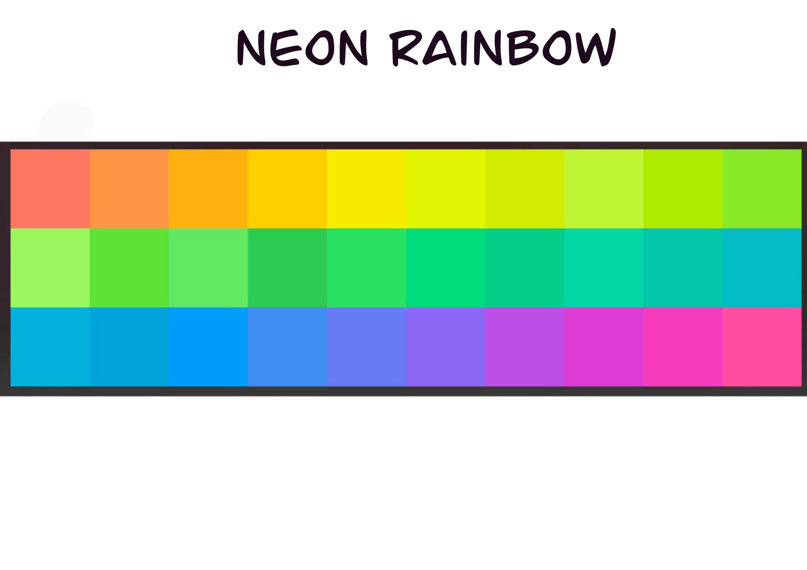 Neon Rainbow Color Palette for Procreate Digital File Format for ...