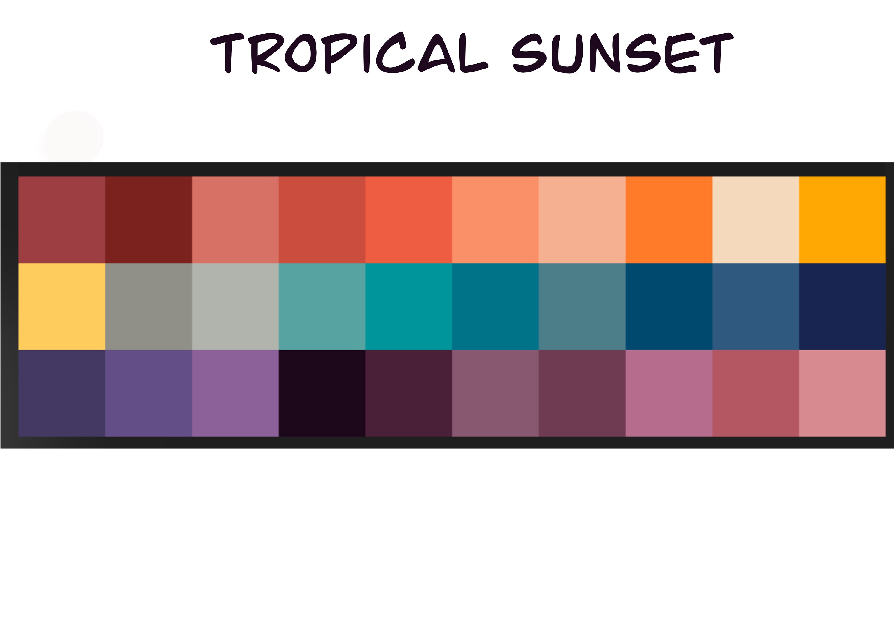 Tropical Sunset Color Palette for Procreate Stunning Colors for Digital ...