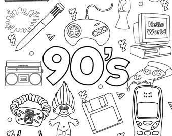 90s Cartoons Coloring - Etsy UK