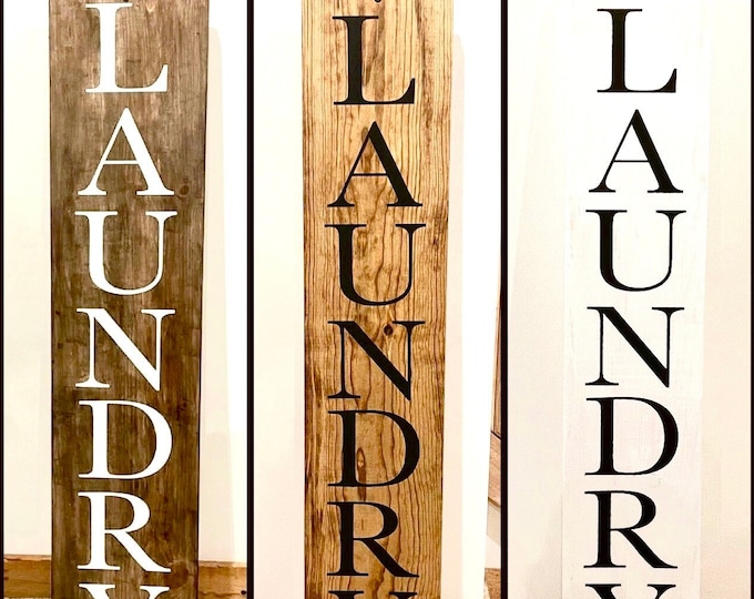 Laundry Vertical Sign Rustic Laundry Room Wooden Sign Primitive Laundry ...