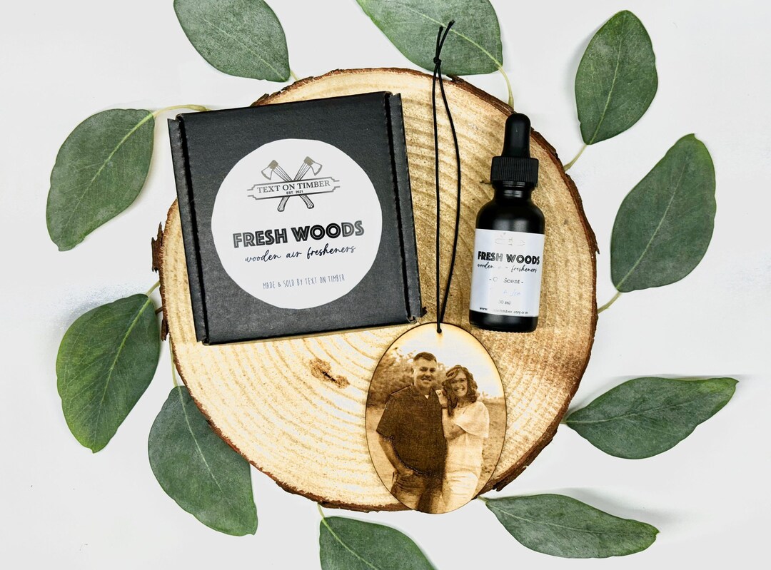 Fresh Woods Picture Air Freshener + Scent Oil | Personalizable Wooden ...