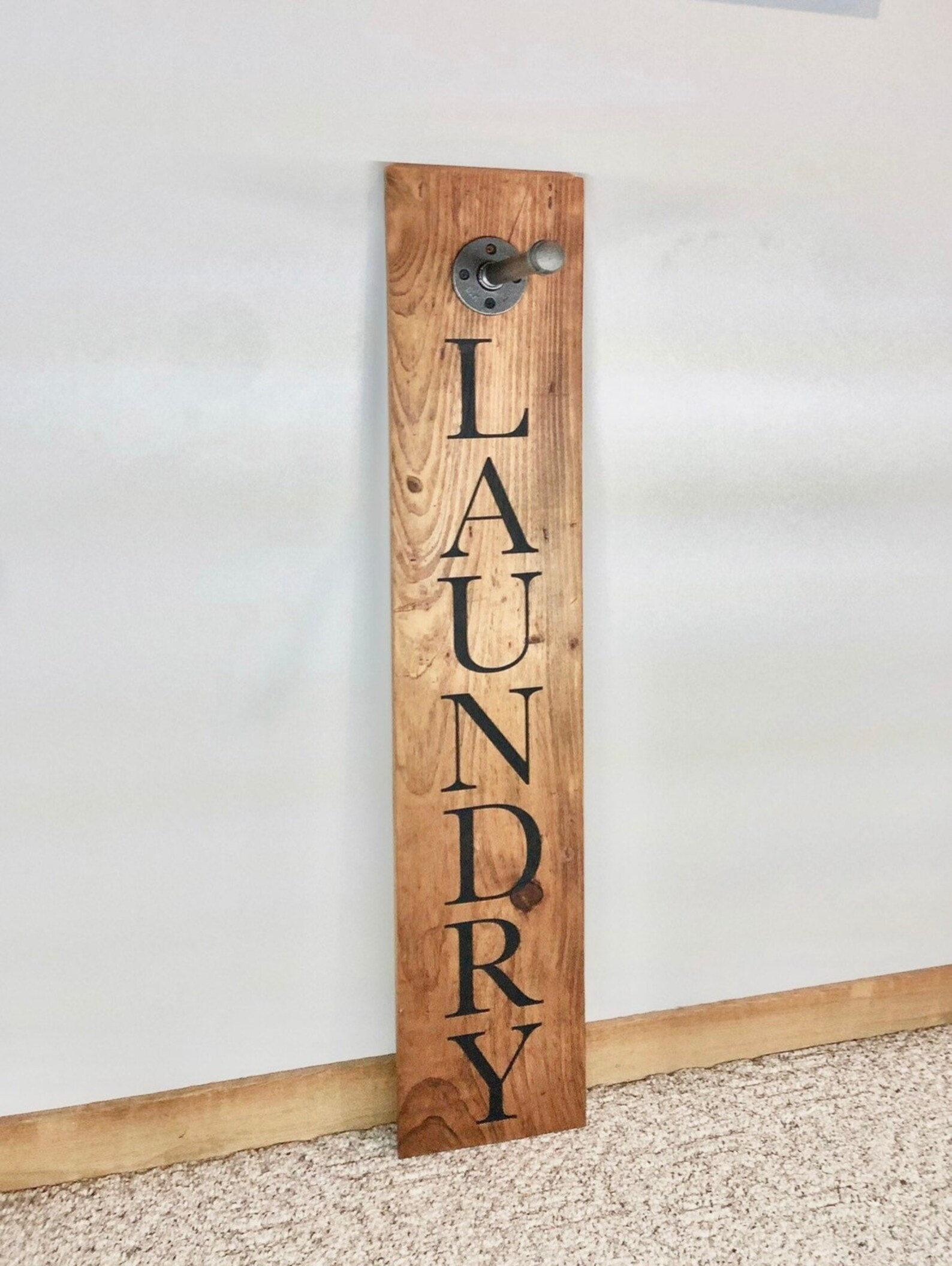 Laundry Sign With Hanging Pole Rustic Laundry Room Hanger - Etsy