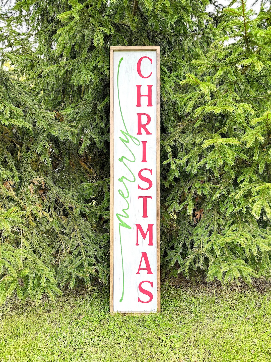 Merry Christmas Porch Sign | Front Door Vertical Christmas Sign ...