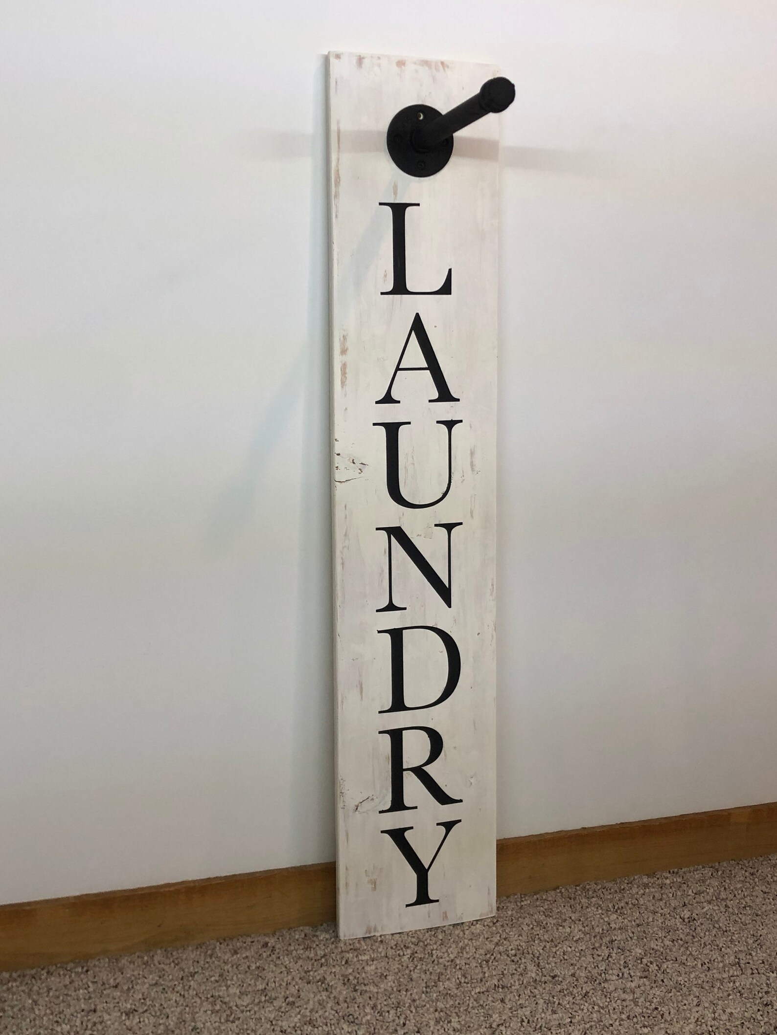 Laundry Sign With Hanging Pole Rustic Laundry Room Hanger - Etsy