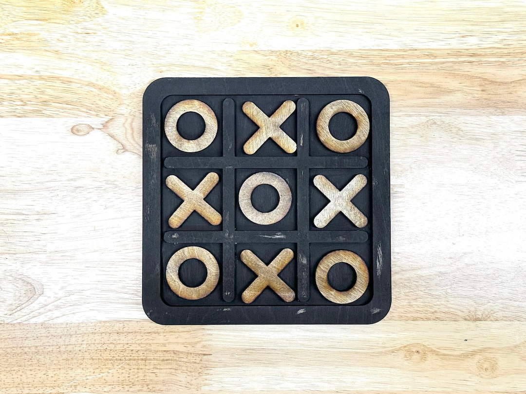 Tic-tac-toe Board Wooden Tic-tac-toe Board Game Laser Cut Finished Tic ...