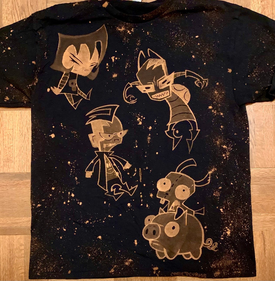 Hand Bleach Painted Gaz Dib Zim Gir Custom Cotton Shirt - Etsy