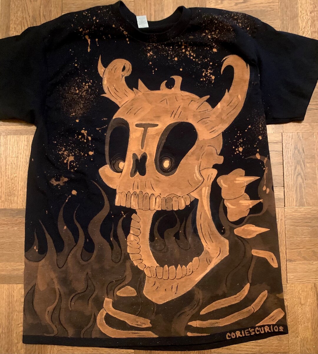 Hand Bleach Painted AT Lich Custom Cotton Shirt - Etsy