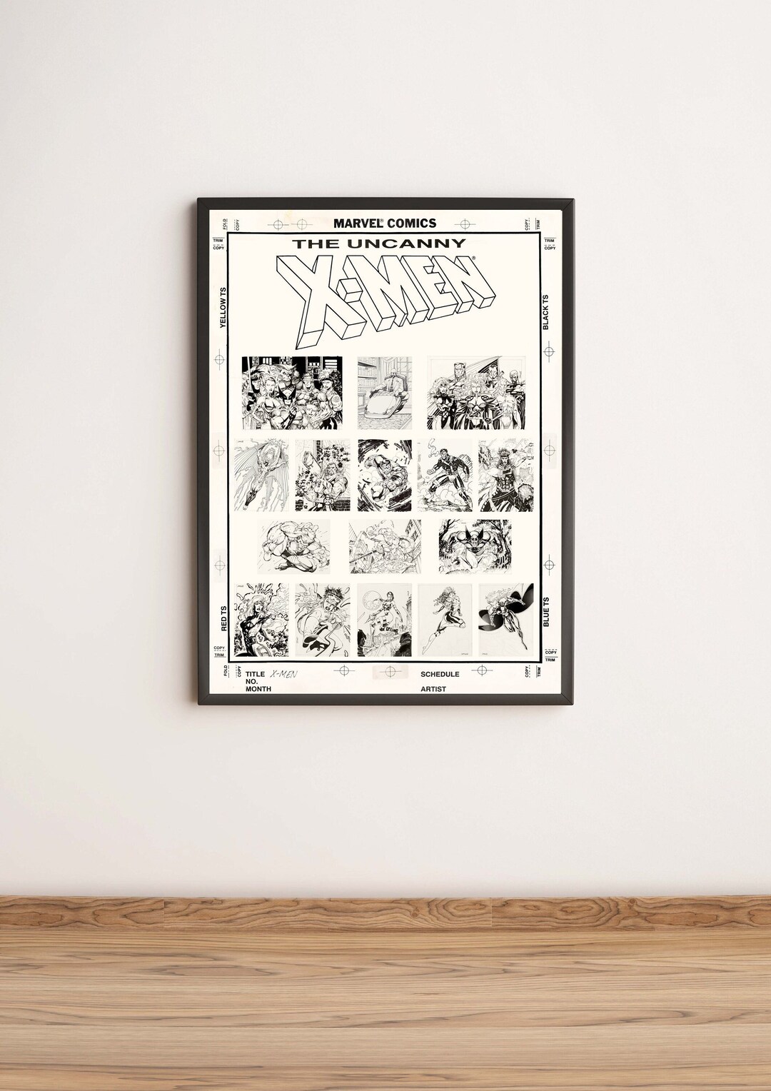 Uncanny X-men Trading Card Art Poster | Jim Lee Marvel 90's Classic ...