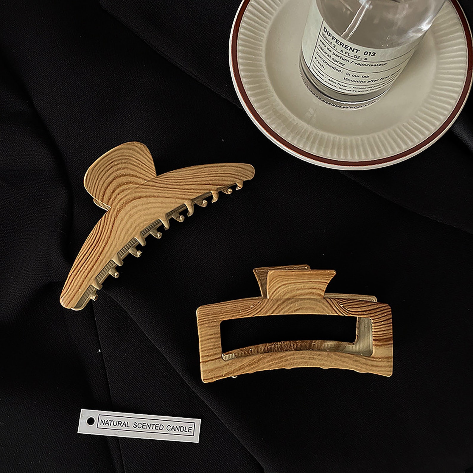 Wood Texture Hair Claw Retro Wood Grain Hair Claws Metal | Etsy