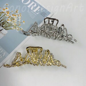 Shiny Rhinestone Metal Hair Claw Clip, Hair Claw Clip for Thin and ...