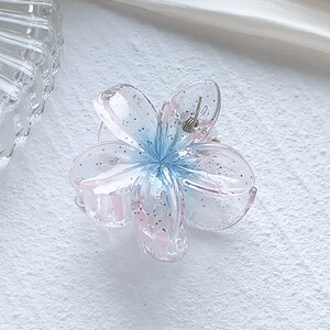 8 CM Sparkling Transparent Flower Hair Clips,shiny Glitter Bauhinia ...