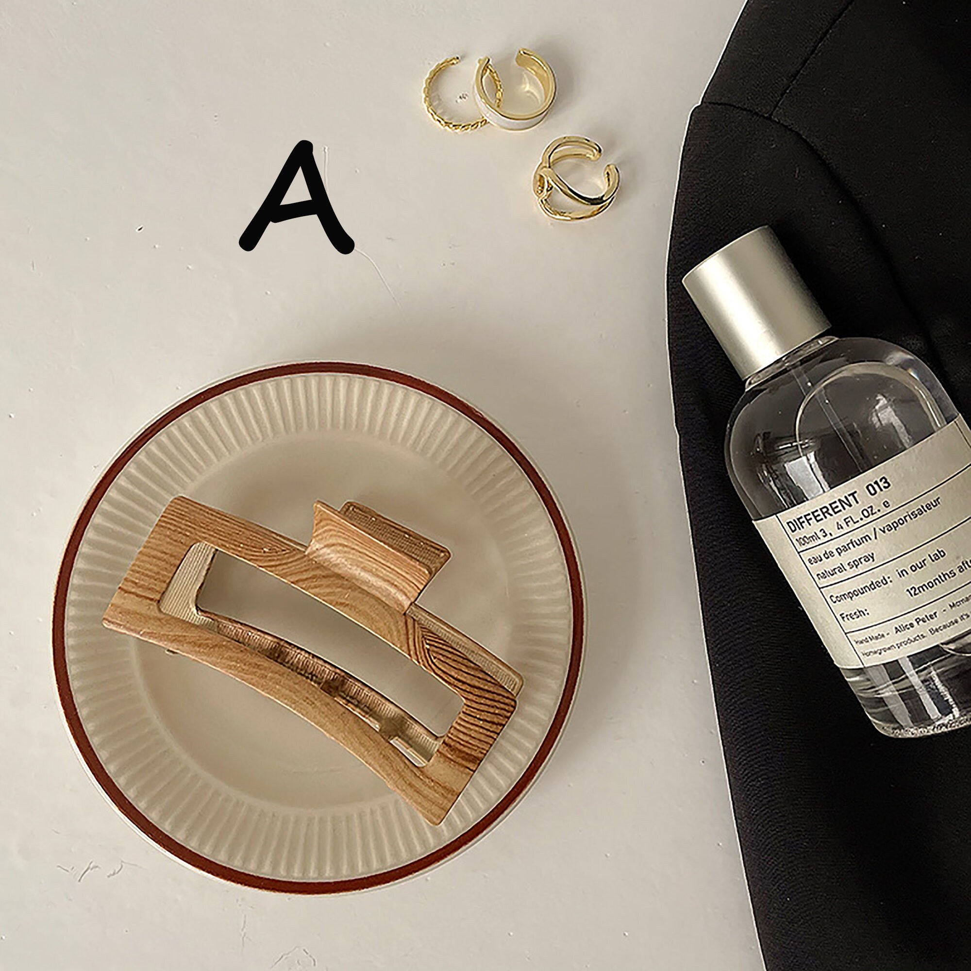 Wood Texture Hair Claw Retro Wood Grain Hair Claws Metal | Etsy