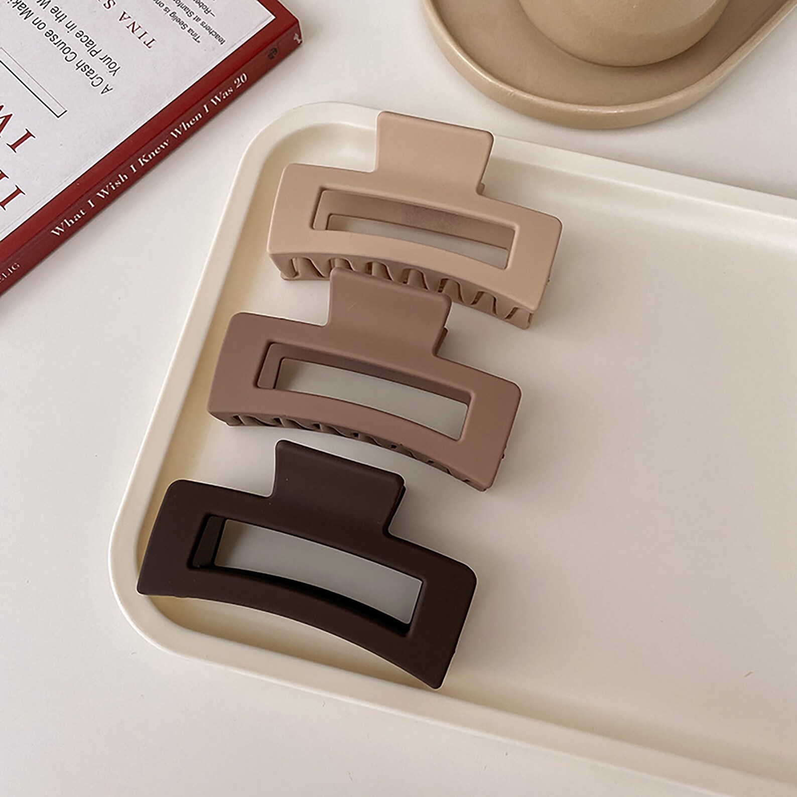 Morandi Color Matte Rectangle Acrylic Hair Claw Clip Hair - Etsy