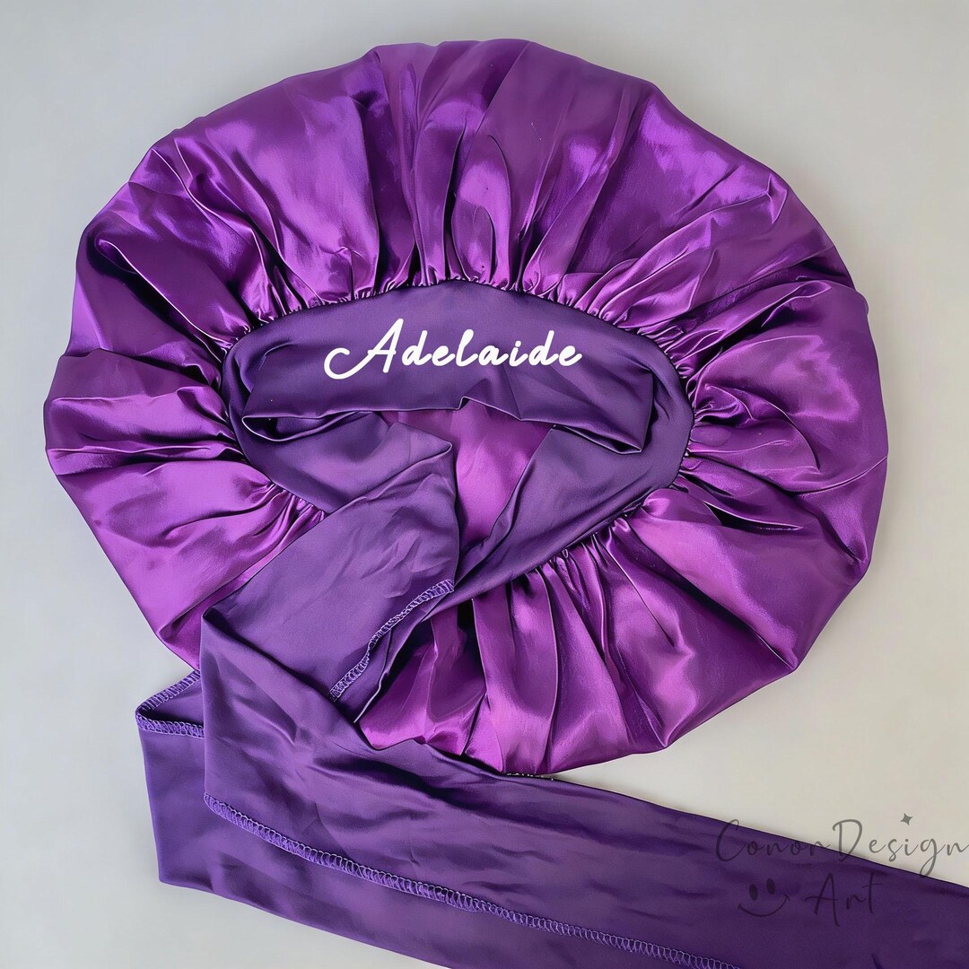 Custom Name Satin Sleep Bonnet,satin Bonnet With Adjustable Stretch ...