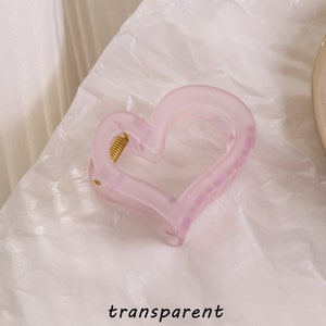 Cute Pink Peach Heart Hair Claw Clip, Pink Elegant Hair Claws for Women ...