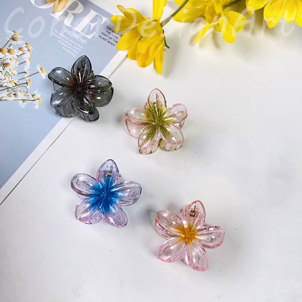 Frangipani Flower Claw Clip - Etsy