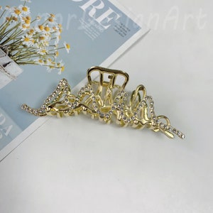 Shiny Rhinestone Metal Hair Claw Clip, Hair Claw Clip for Thin and ...