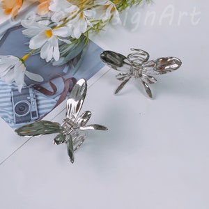 Liquid Metal Butterfly Dragonfly Hair Claw Clip,minimalist Metal ...
