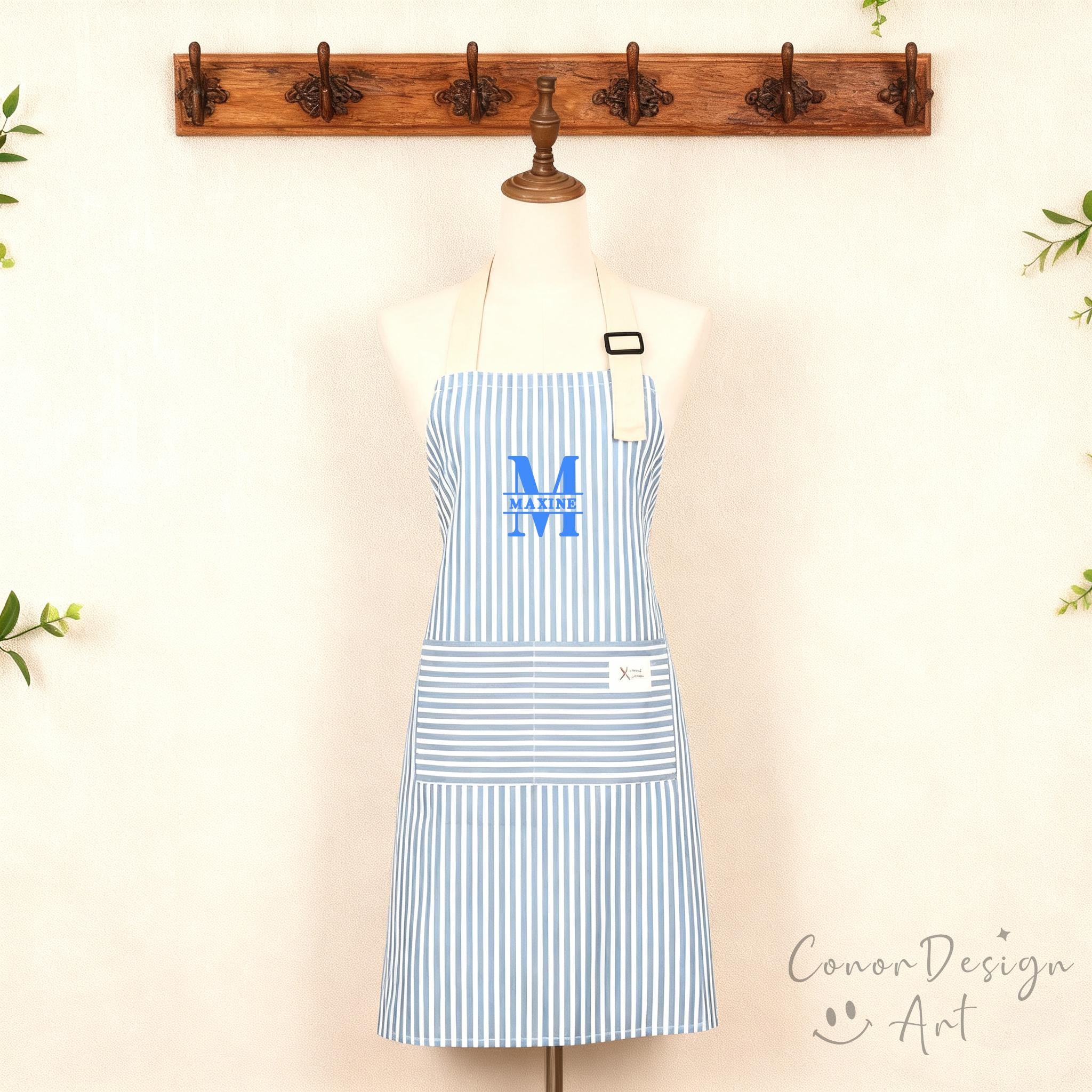 Custom Chef Cooking Apron, Personalized Embroidered Apron With Name ...