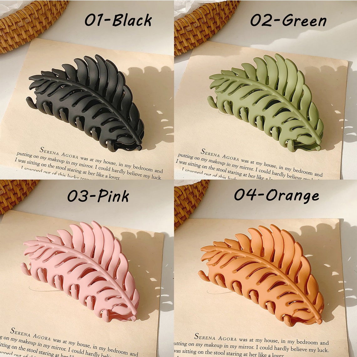 Matte Leaves Claw Clip Plastic Hair Claw New Style Hair | Etsy