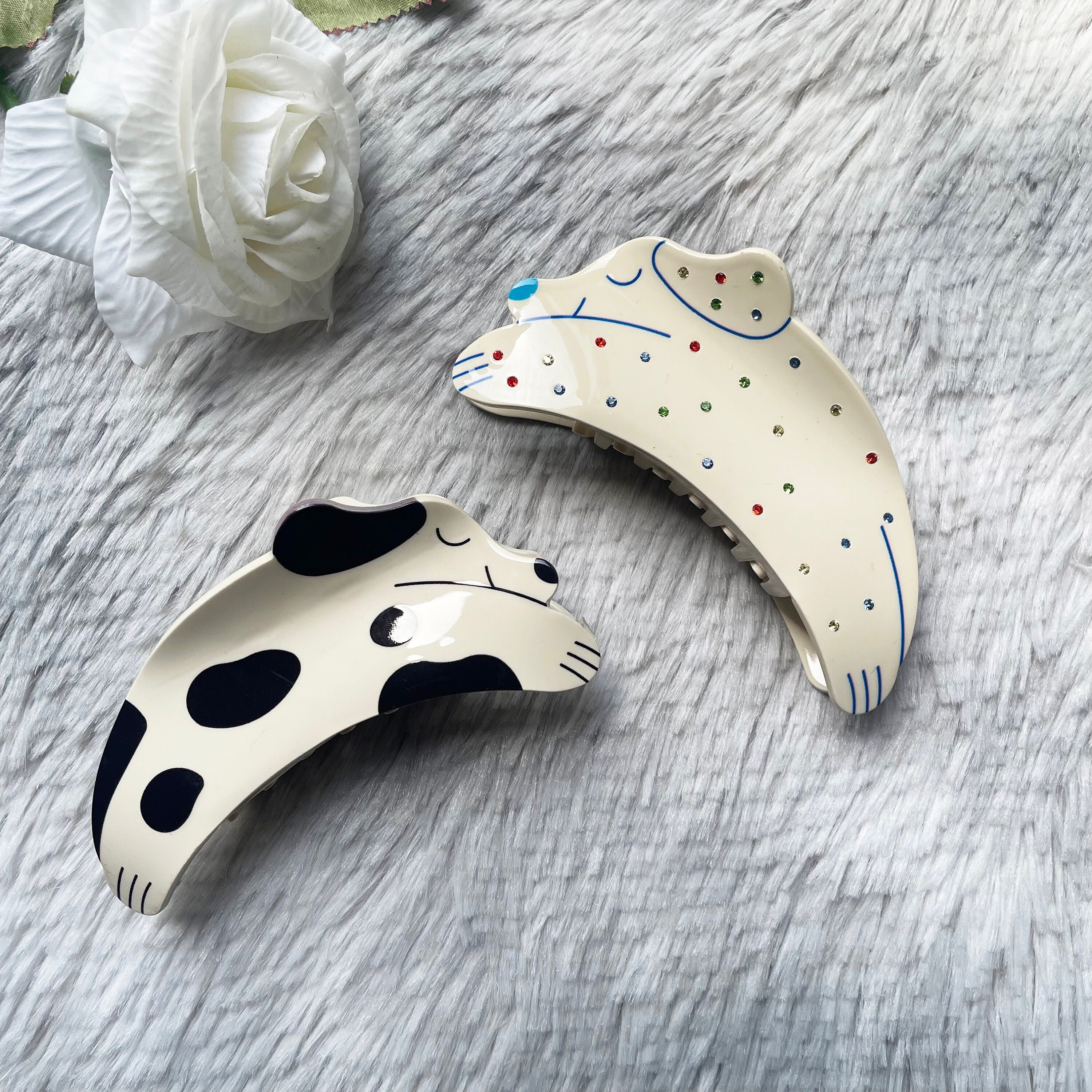 Cute Cartoon Dog Hair Claw Lovely Color Rhinestones Dog Hair - Etsy