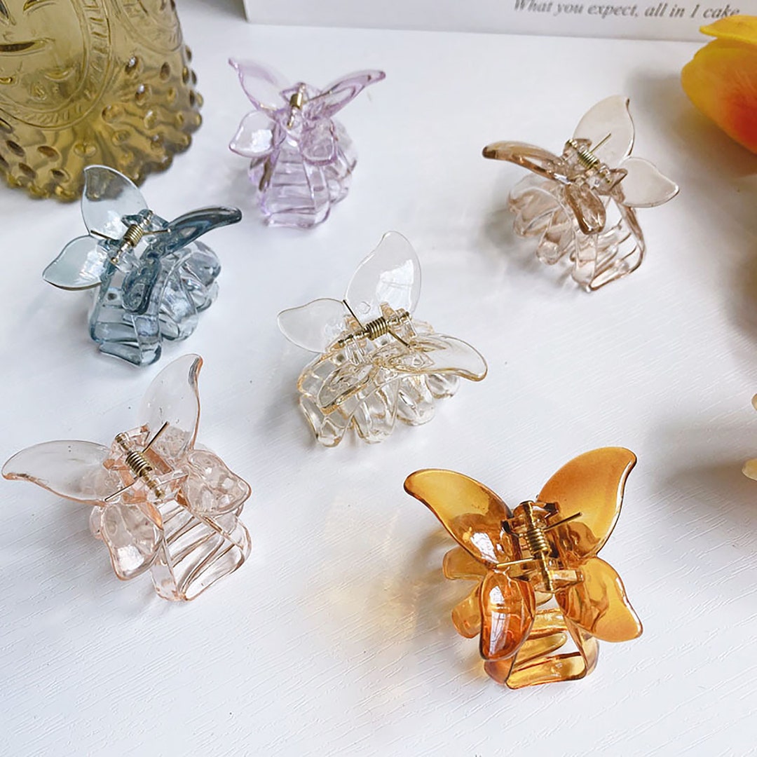 Cute Transparent Butterfly Hair Clips Lovely Colorful - Etsy
